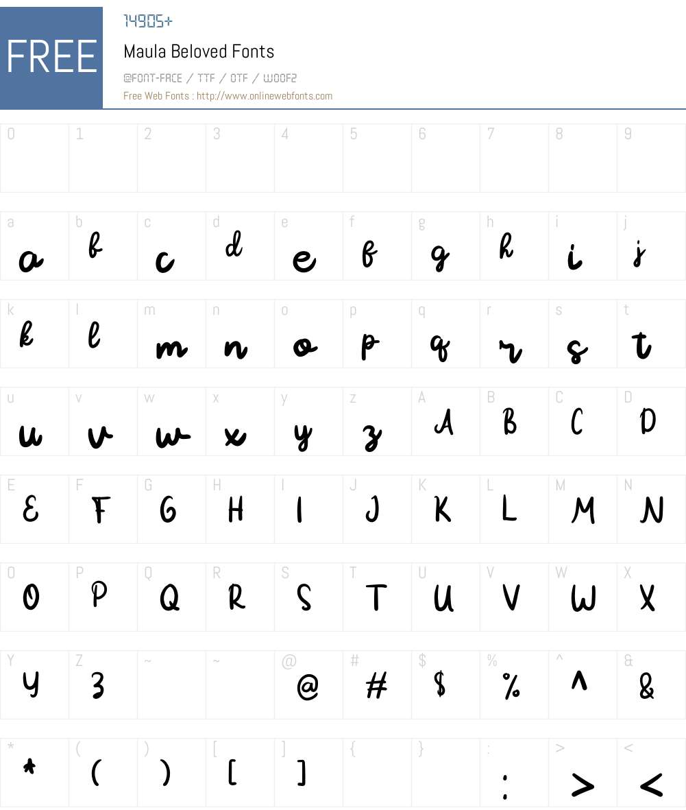 Maula Beloved 1.00;January 5, 2021;FontCreator 13.0.0.2683 64-bit Fonts ...