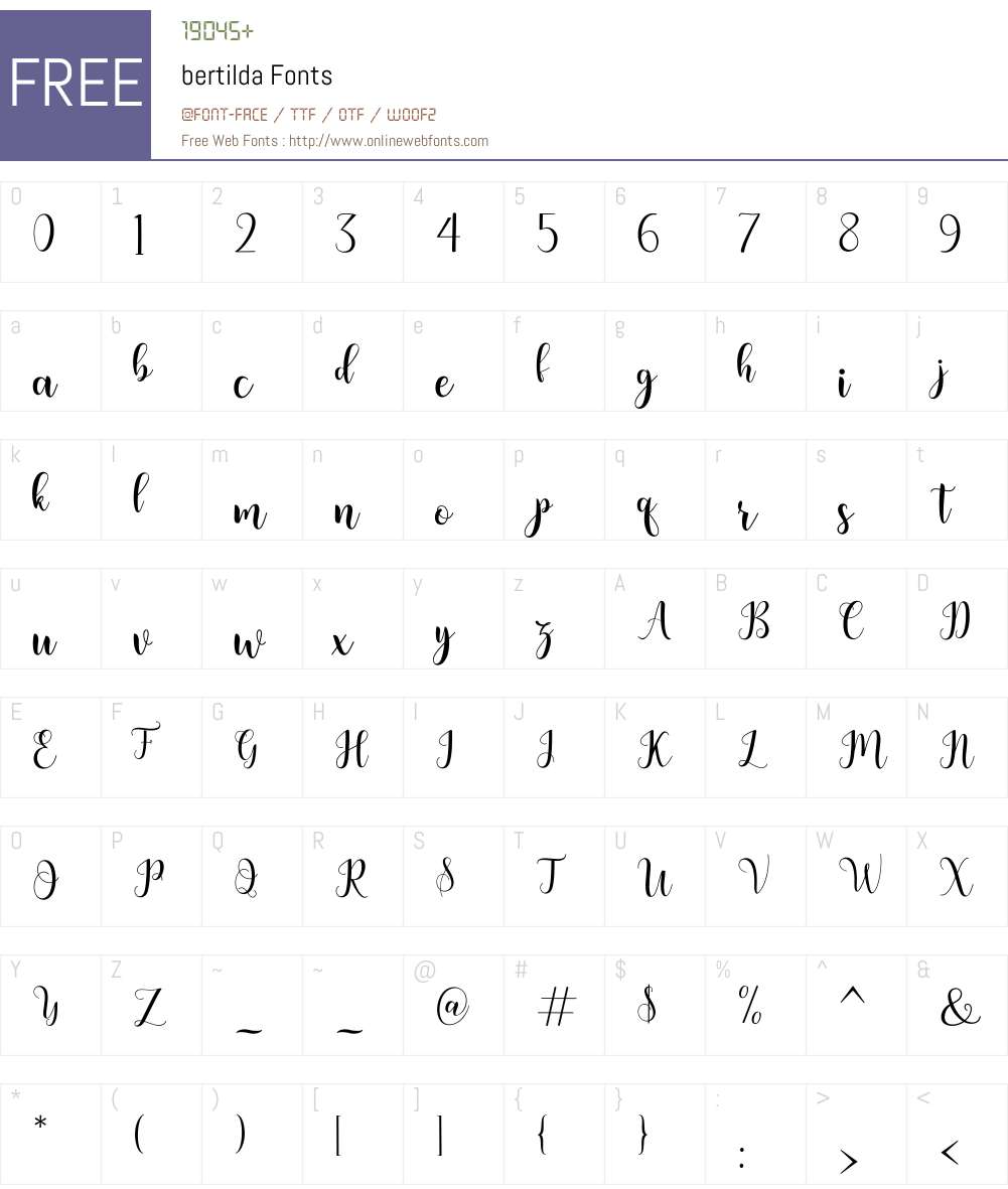 bertilda 1.000 Fonts Free Download - OnlineWebFonts.COM