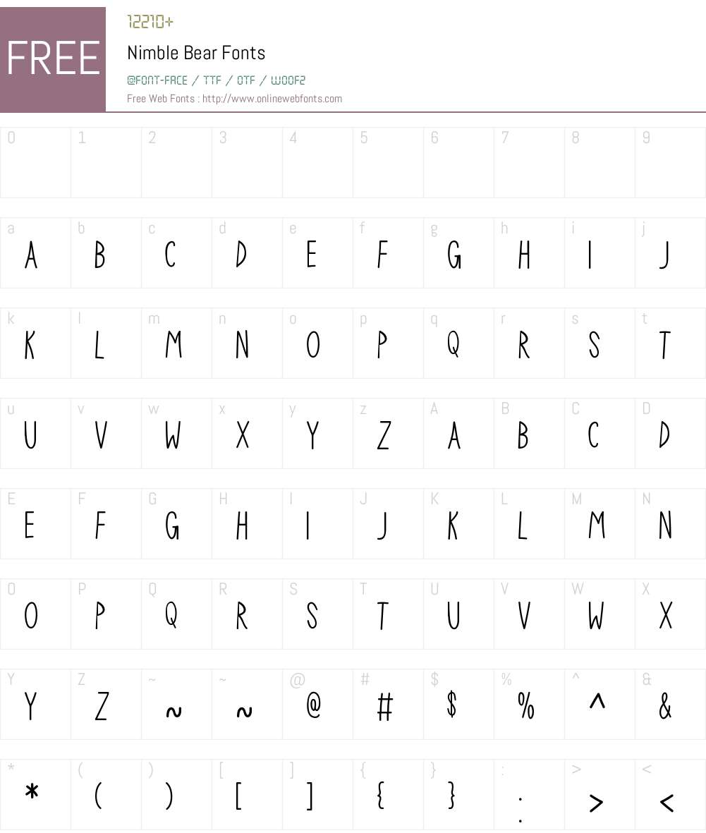 Nimble Bear 1.00 December 14, 2022, initial release Fonts Free Download - OnlineWebFonts.COM