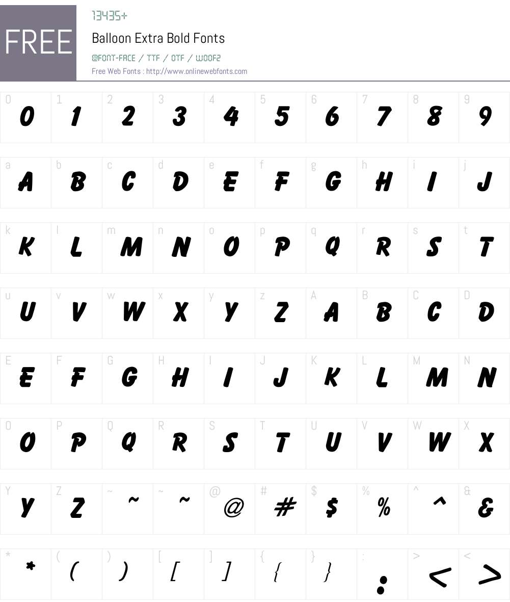 Balloon Extra Bold Converted from C:TEMPBASSOONB.TF1 by ALLTYPE Fonts ...
