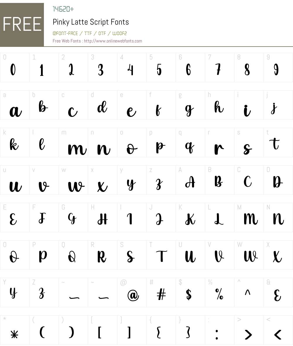 Pinky Latte Script 1.002;Fontself Maker 3.5.1 Fonts Free Download - OnlineWebFonts.COM
