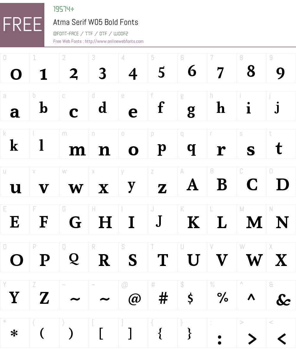 Atma Serif W05 Bold 7.504 Fonts Free Download - OnlineWebFonts.COM