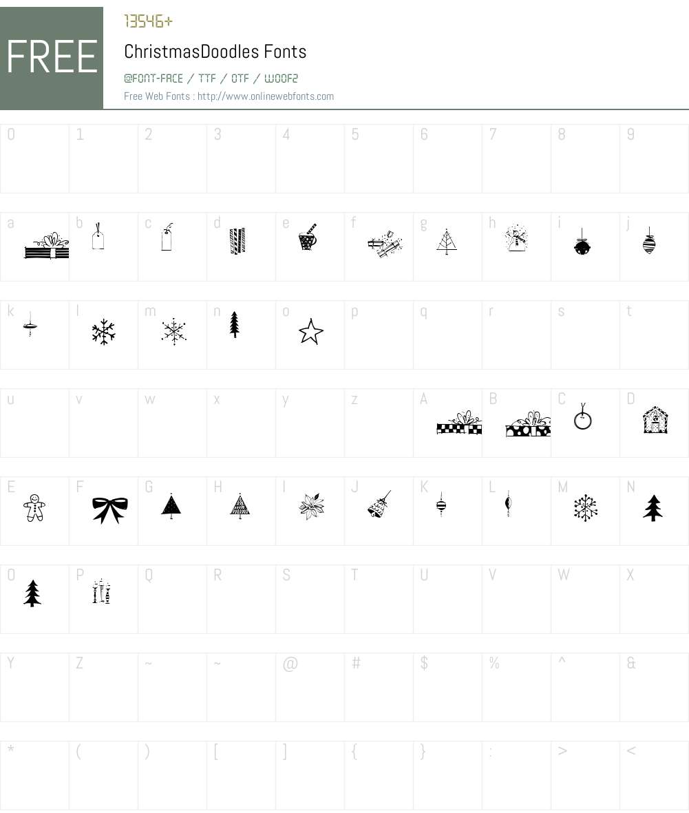 ChristmasDoodles 001.000;com.myfonts.easy.outsidetheline.christmas ...