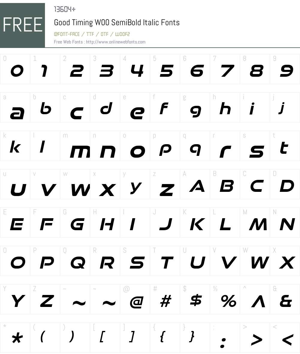 Good Timing W00 SemiBold Italic 1.00 Fonts Free Download ...