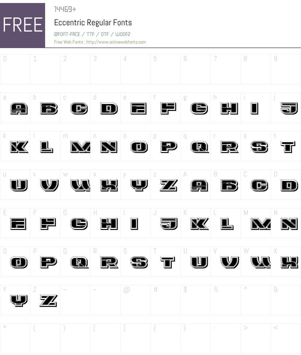 Eccentric Regular 1.000 Fonts Free Download - OnlineWebFonts.COM