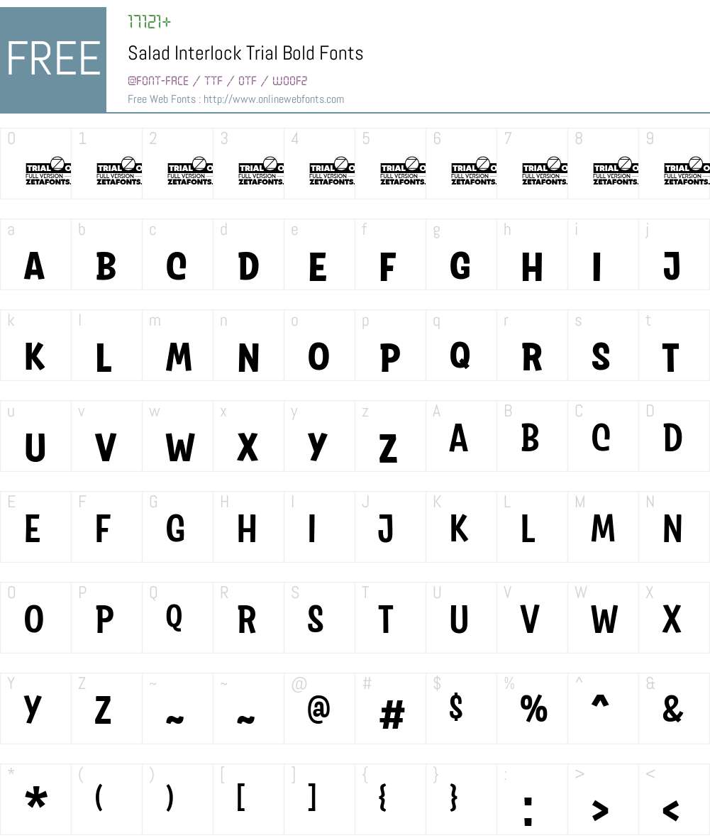 Salad Interlock Trial 1.004 Fonts Free Download - OnlineWebFonts.COM