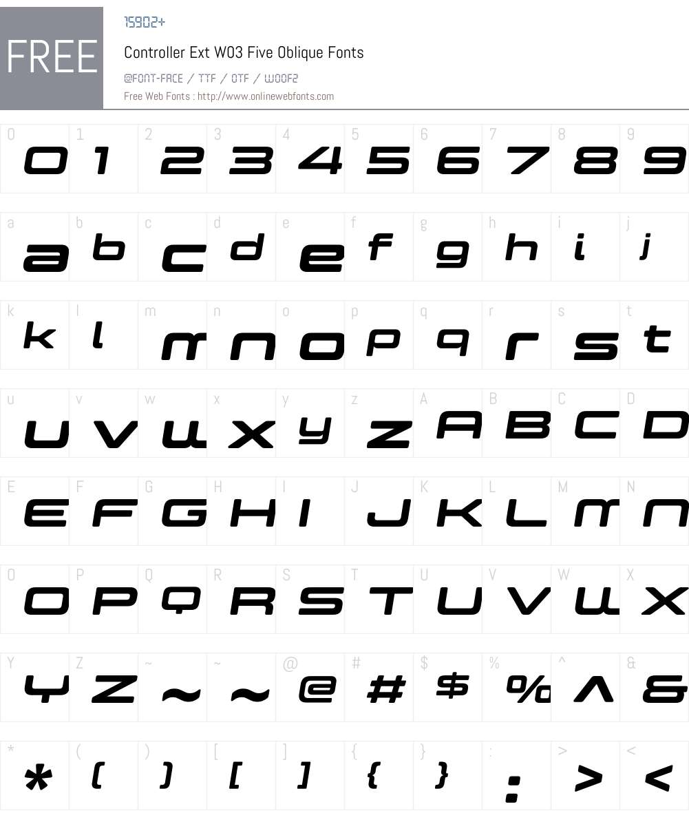 Controller Ext W03 Five Oblique 1.00 Fonts Free Download ...