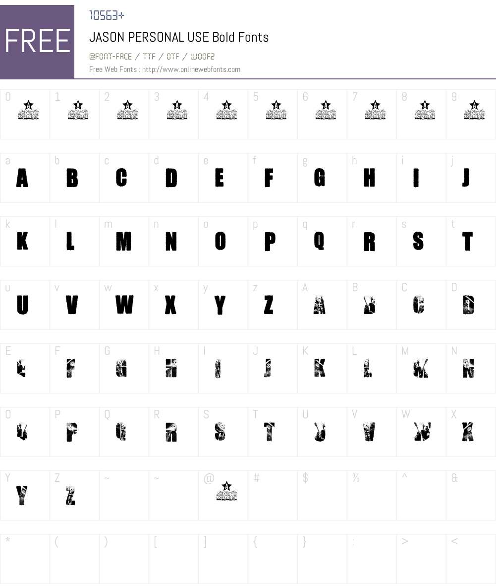 JASON PERSONAL USE Bold 1.000 Fonts Free Download - OnlineWebFonts.COM