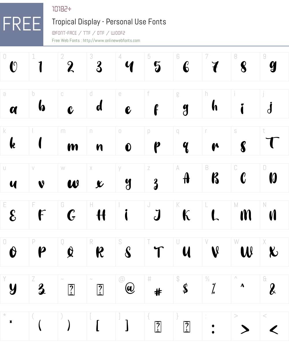 Tropical Display - Personal Use 1.00;May 24, 2022;FontCreator 12.0.0 ...