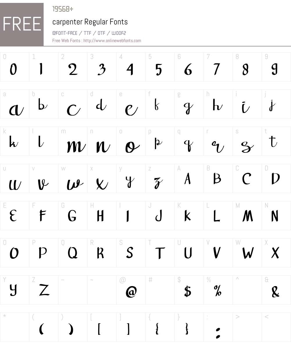 carpenter Regular 1.000 Fonts Free Download - OnlineWebFonts.COM
