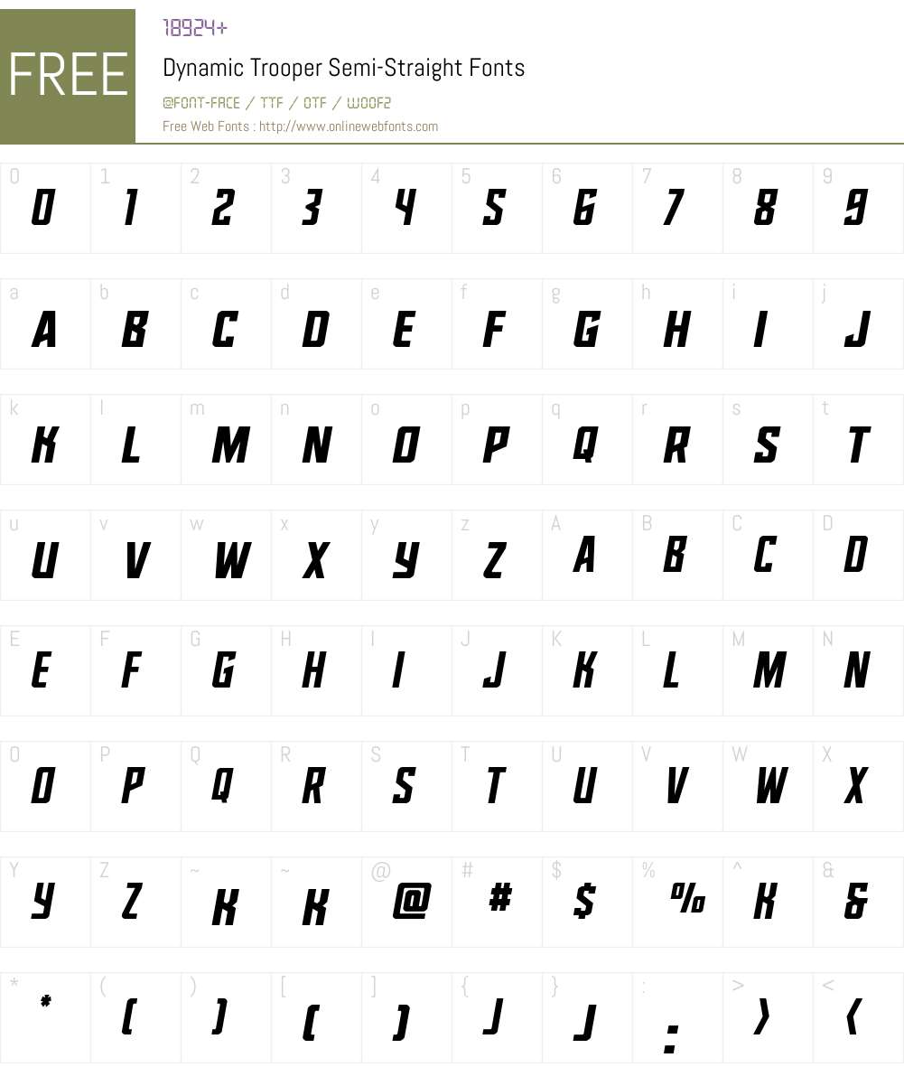 Dynamic Trooper Semi-Straight 1.0; 2024 Fonts Free Download ...