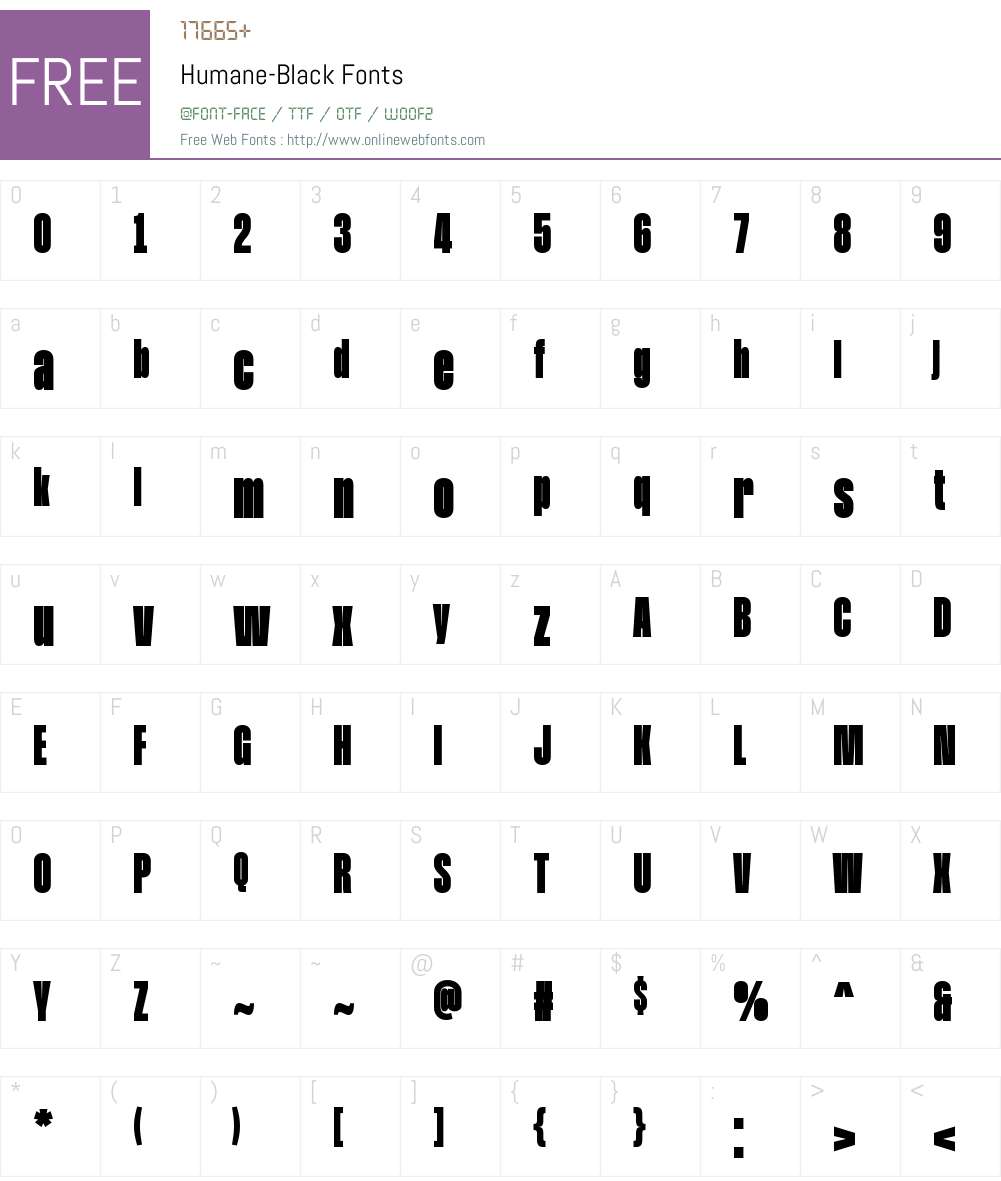 Humane Black 2.000 Fonts Free Download - OnlineWebFonts.COM