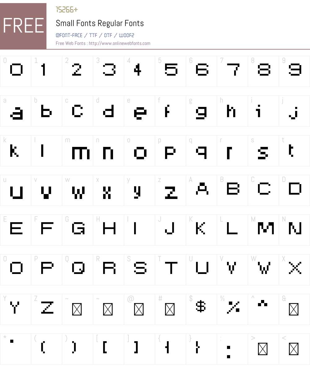 Small Fonts 1.0 Fonts Free Download - OnlineWebFonts.COM