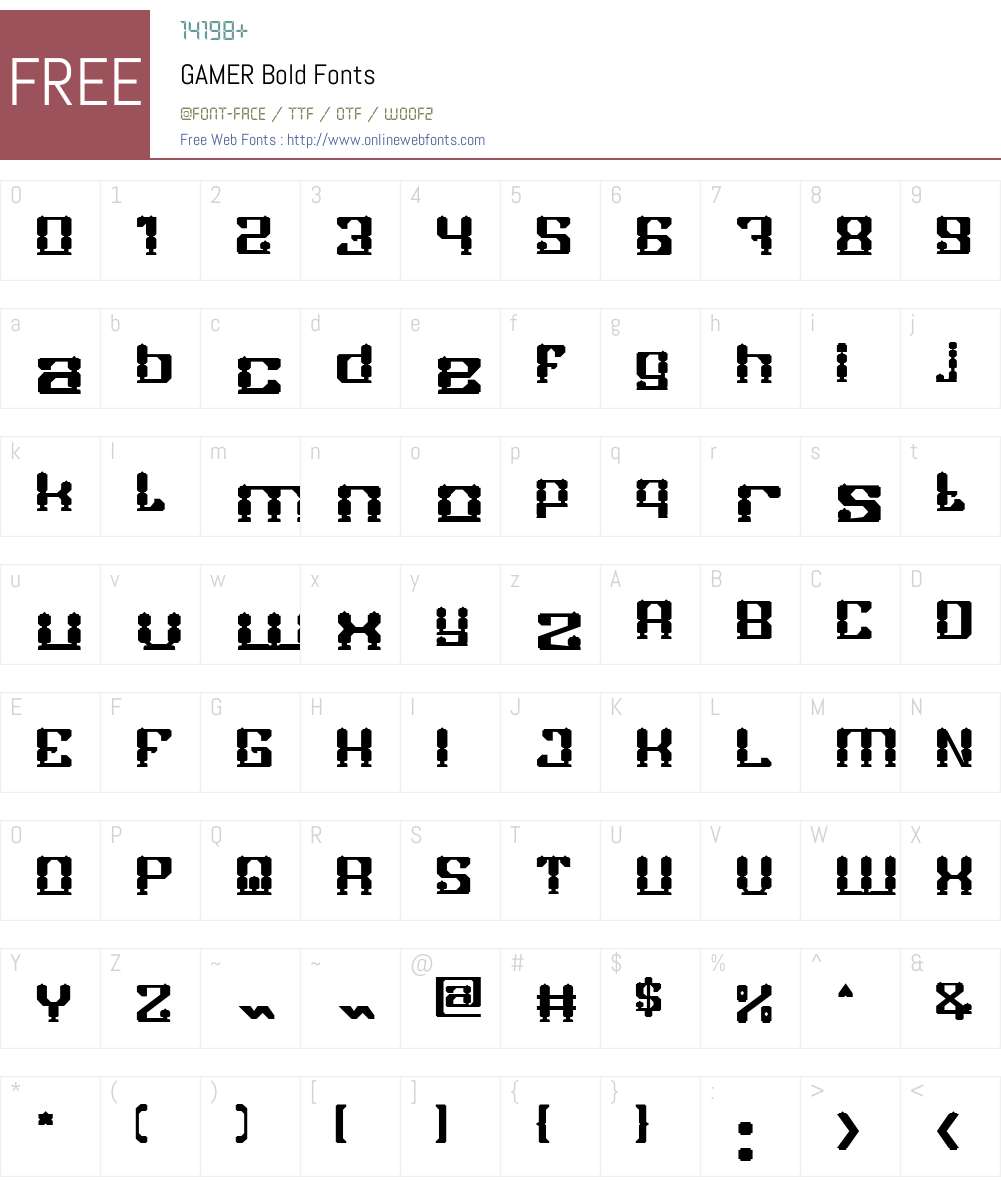 GAMER Bold 1.00;July 26, 2018;FontCreator 11.5.0.2427 64-bit Fonts Free ...