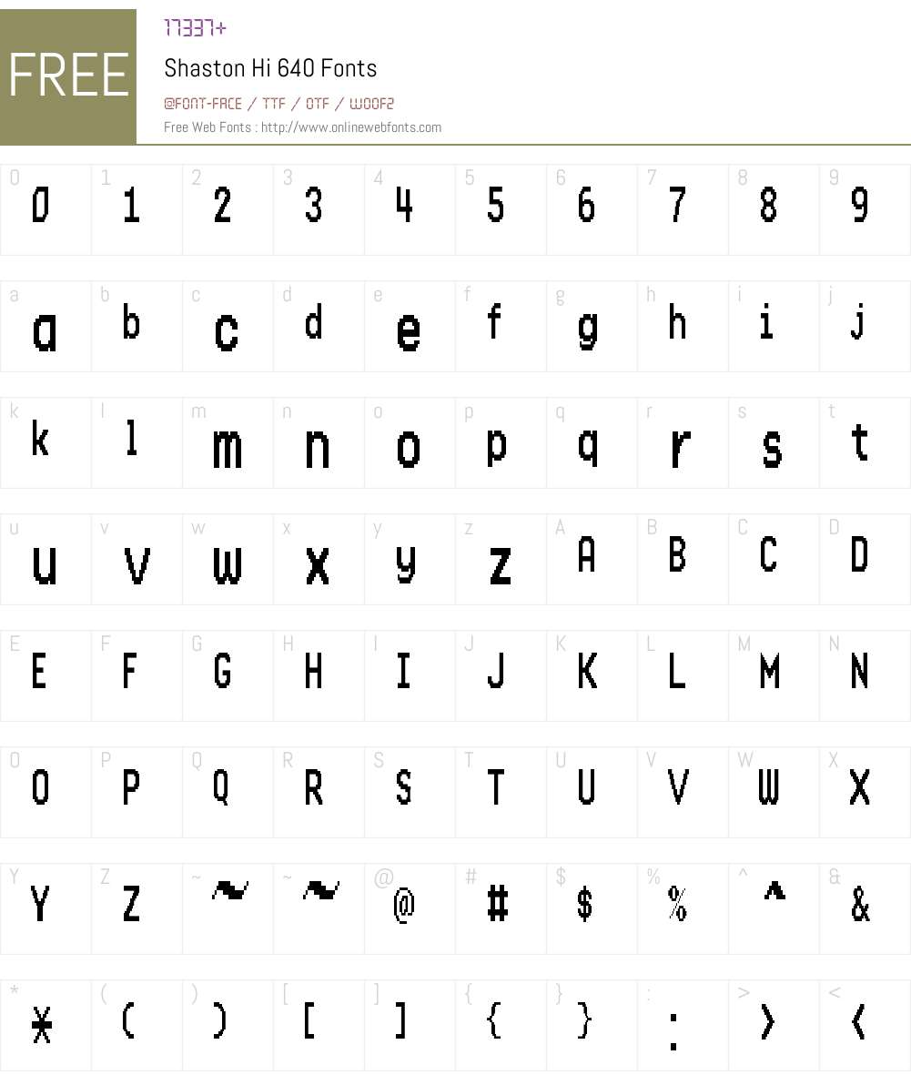 Shaston Hi 640 1.0 Fonts Free Download - OnlineWebFonts.COM