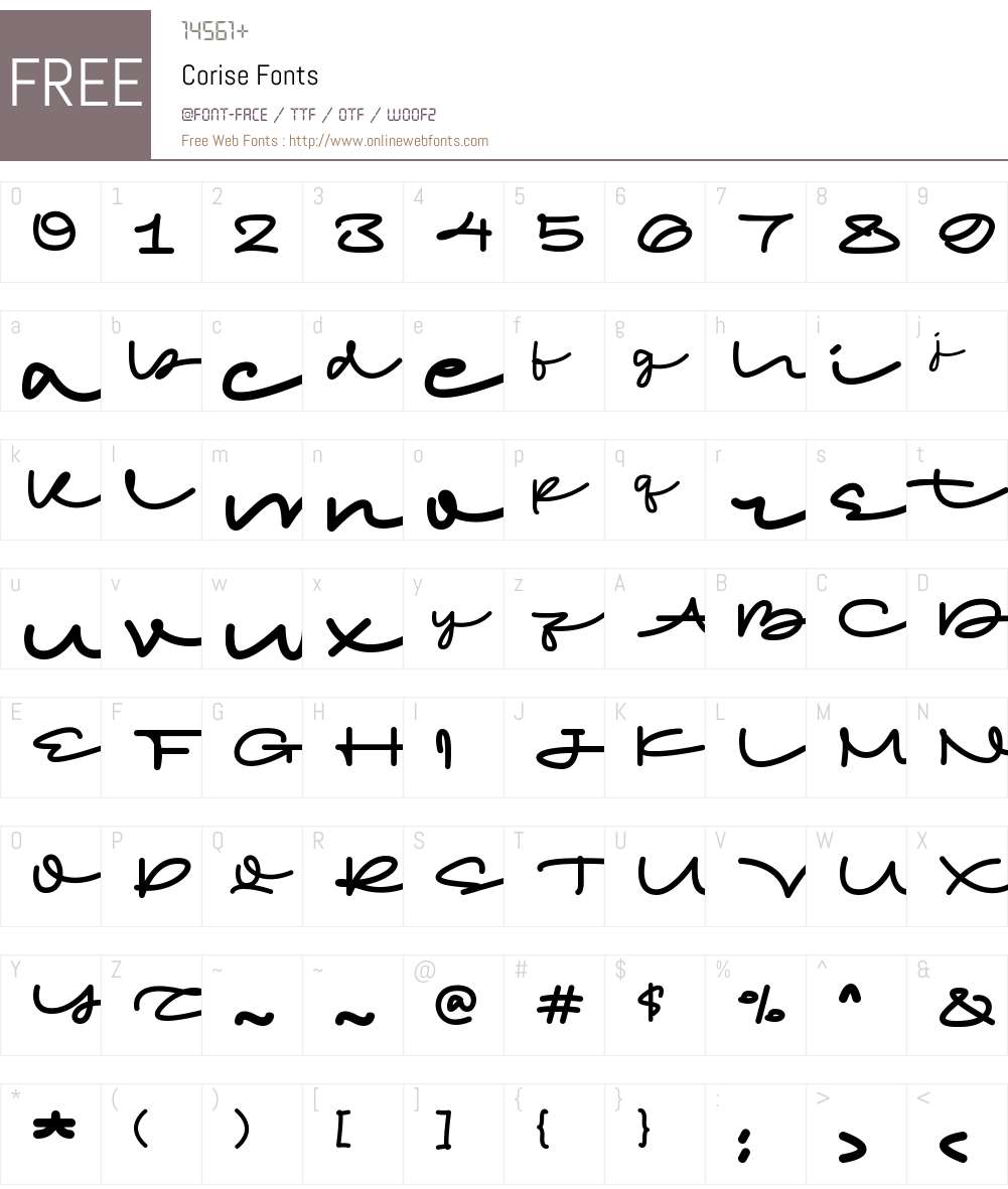 Corise 1.000;November 6, 2023;FontCreator 15.0.0.2945 64-bit Fonts Free ...