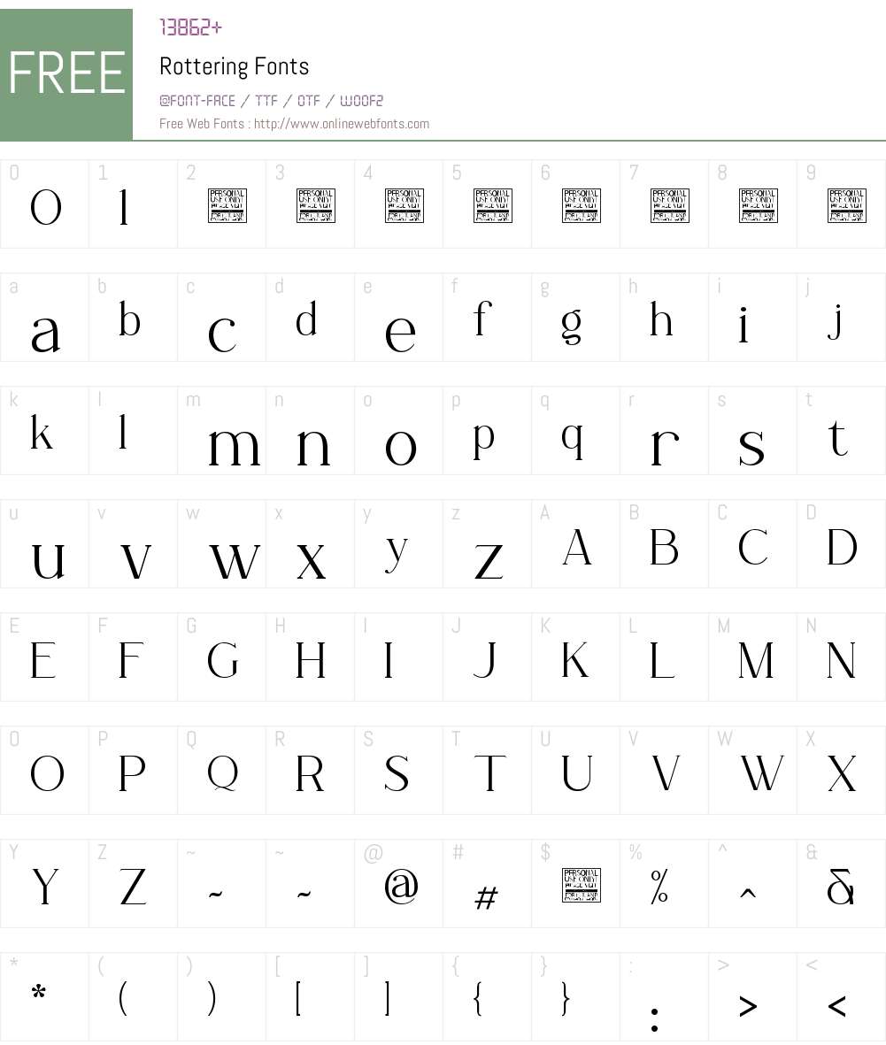 Rottering 1.00;March 15, 2023;FontCreator 11.5.0.2430 64-bit Fonts Free ...