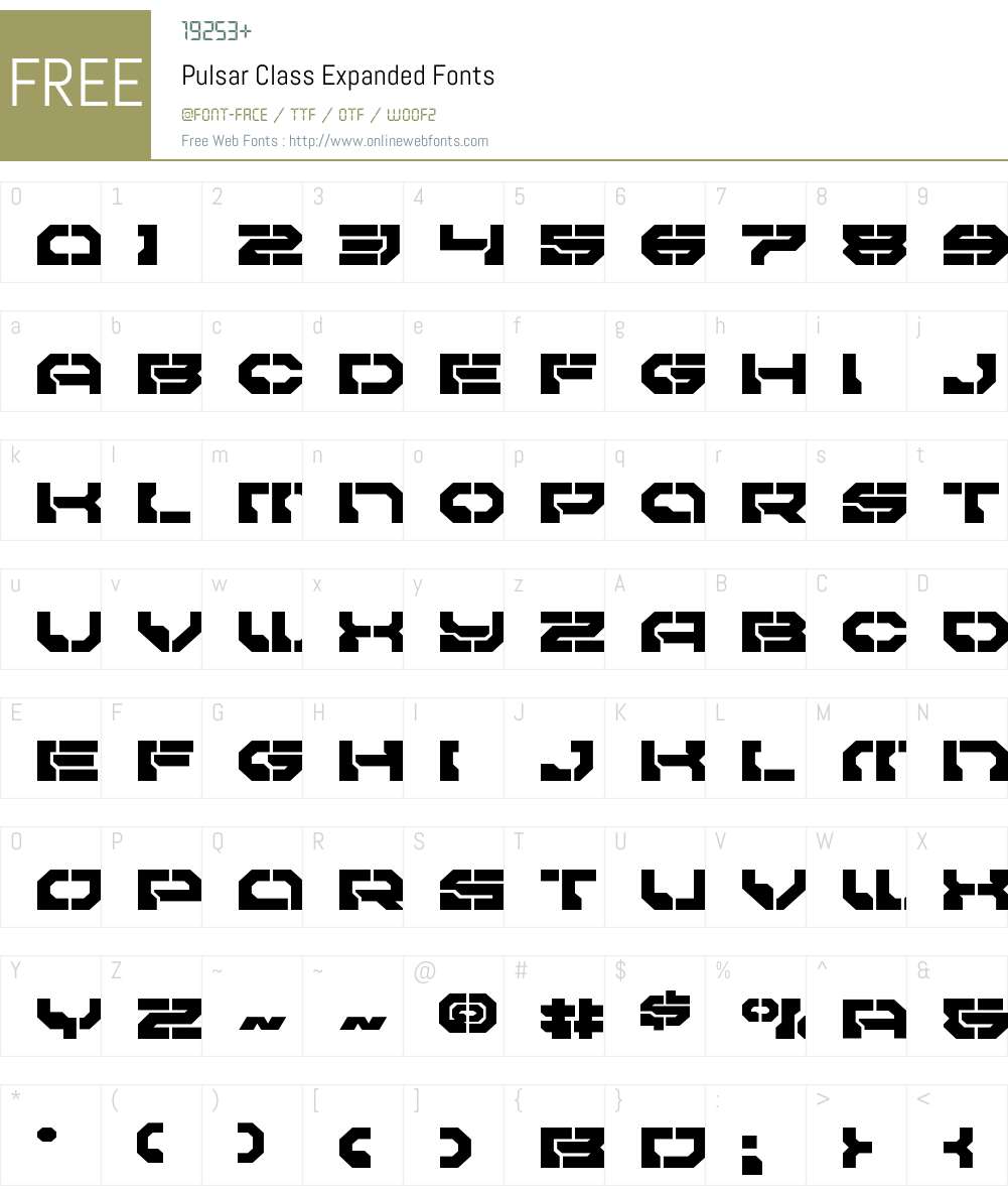 Pulsar Class Expanded 1.0; 2016 Fonts Free Download - OnlineWebFonts.COM