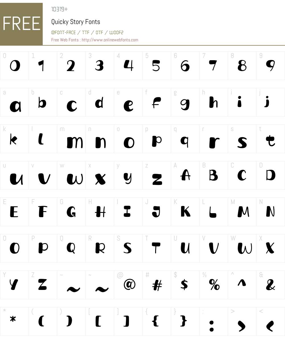 Quicky Story 1.000 Fonts Free Download - OnlineWebFonts.COM