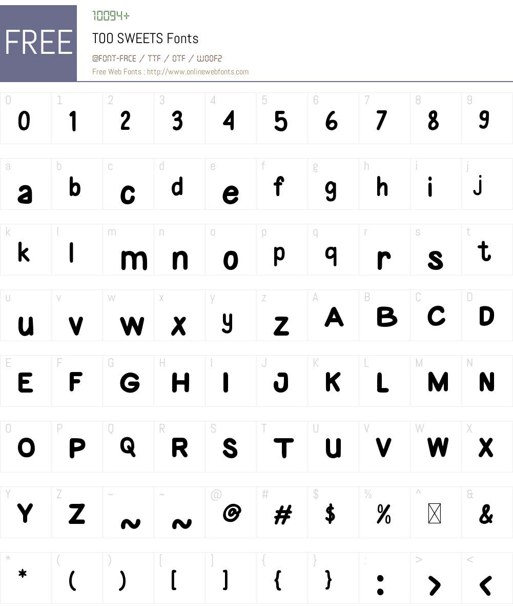 TOO SWEETS 1.001;Fontself Maker 3.5.8 Fonts Free Download ...