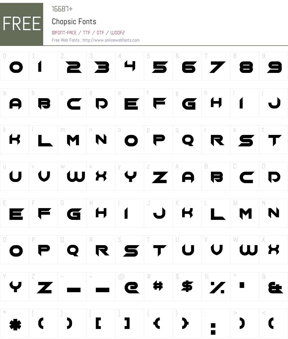 Chopsic 1.00;May 10, 2019;FontCreator 11.5.0.2430 64-bit Fonts Free ...
