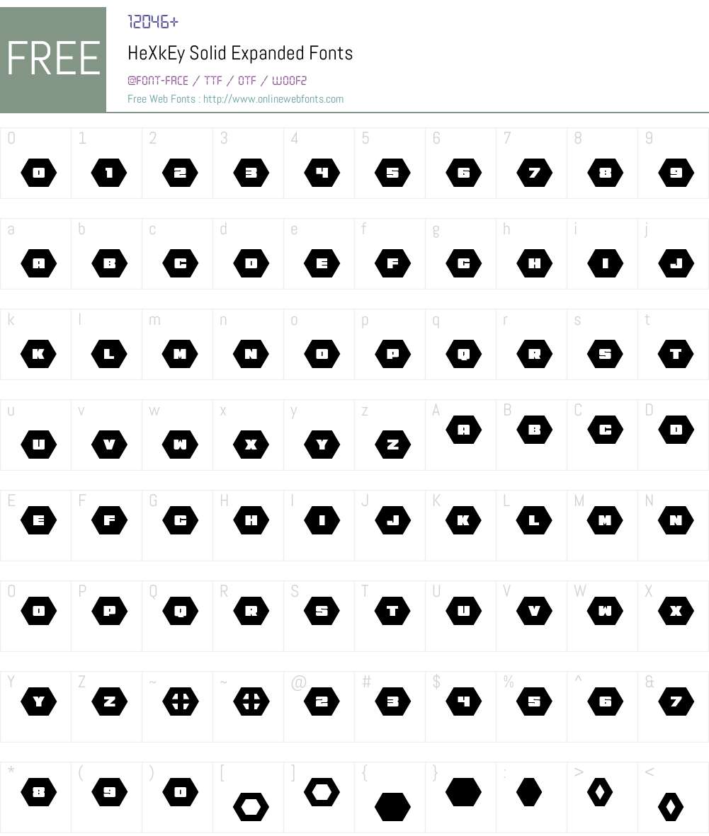 HeXkEy Solid Expanded 1.0; 2020 Fonts Free Download - OnlineWebFonts.COM