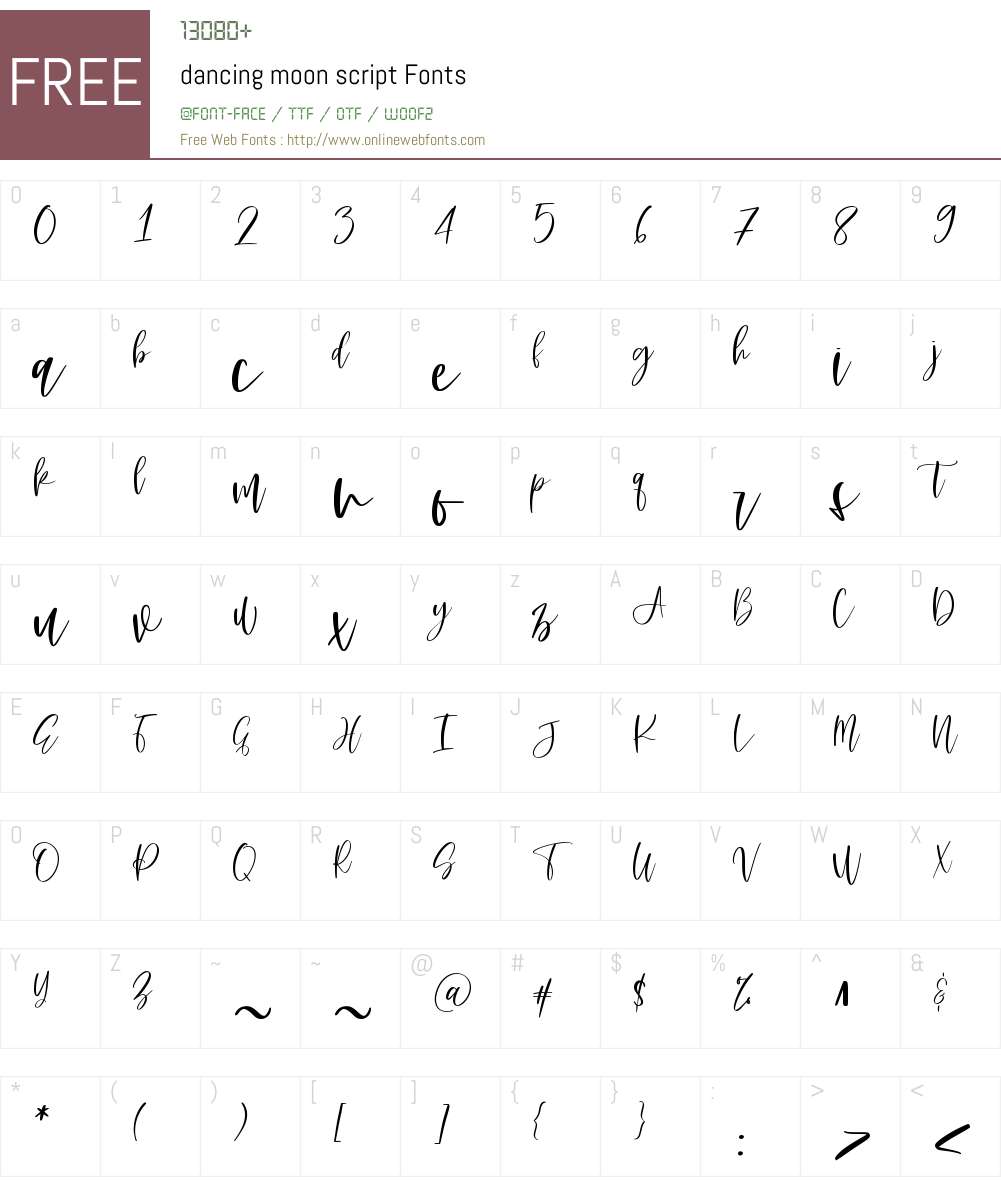 dancing moon script 1.00;July 16, 2020;FontCreator 11.5.0.2430 64-bit Fonts Free Download ...