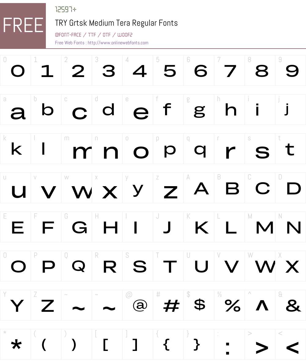 TRY Grtsk Medium Tera 2.004 Fonts Free Download - OnlineWebFonts.COM
