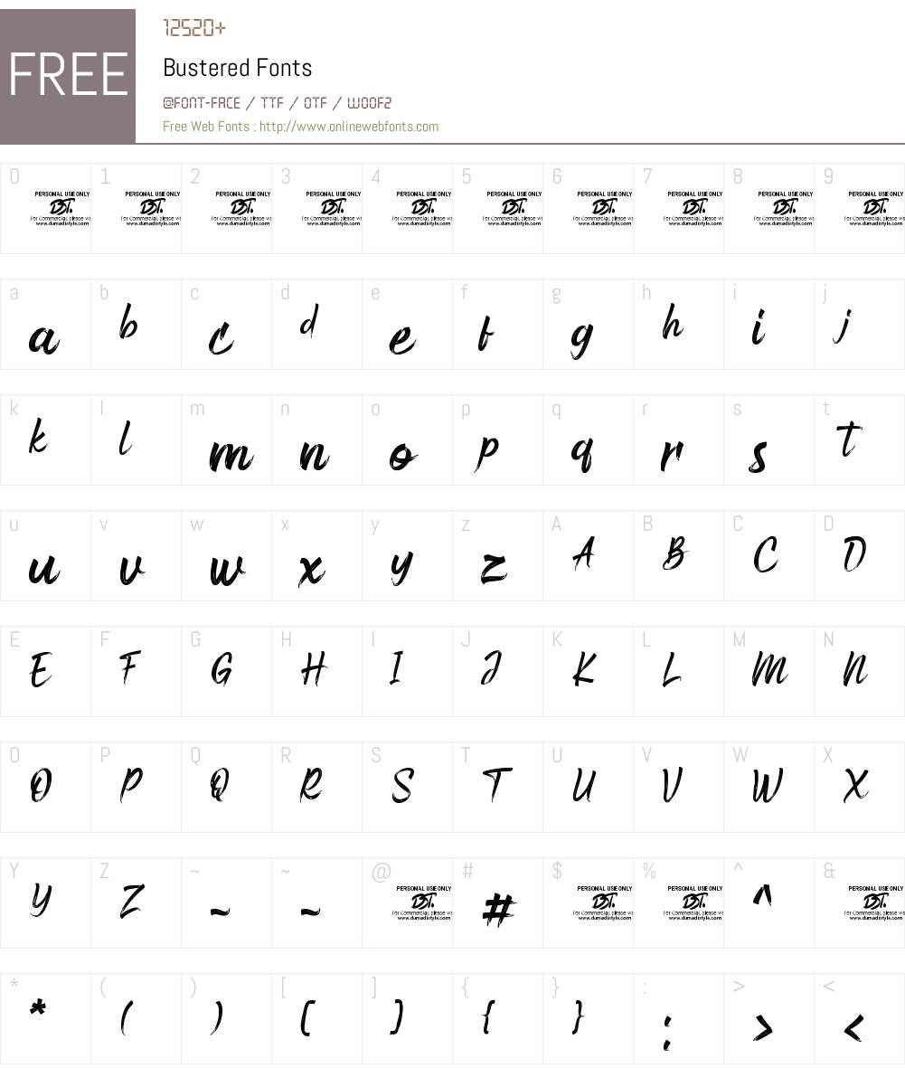 Bustered 1.00;November 6, 2021;FontCreator 13.0.0.2683 64-bit Fonts ...