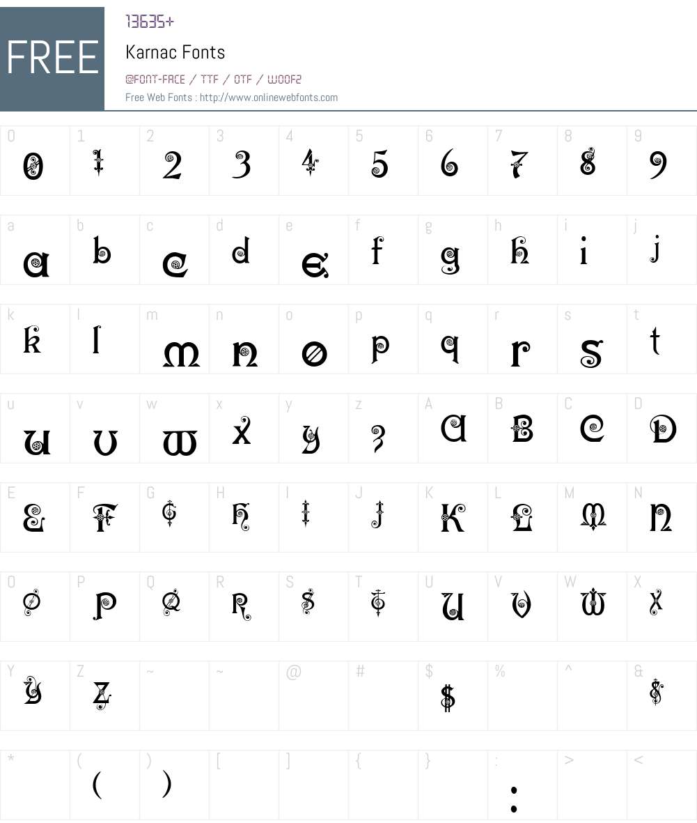 Karnac 2003 1.1 (Digitized by Robert Moore) Fonts Free Download ...