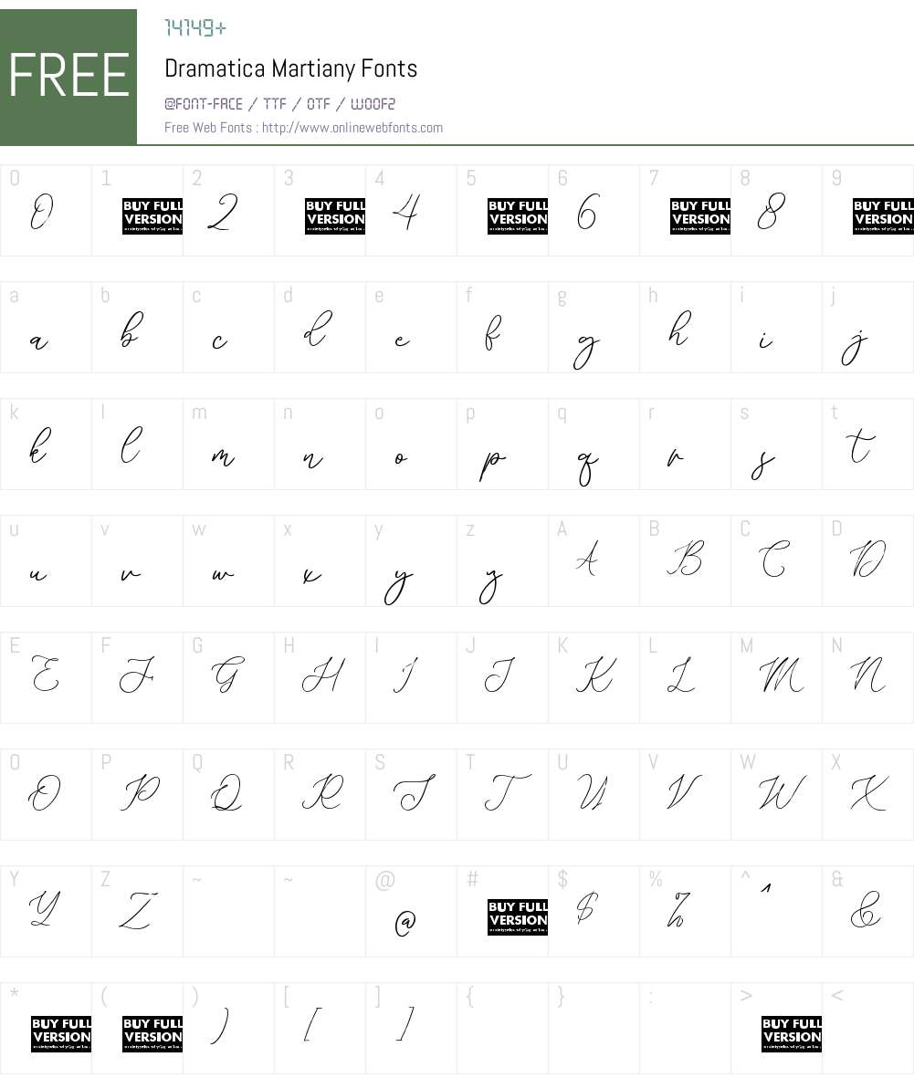 Dramatica Martiany 1.000 Fonts Free Download - OnlineWebFonts.COM