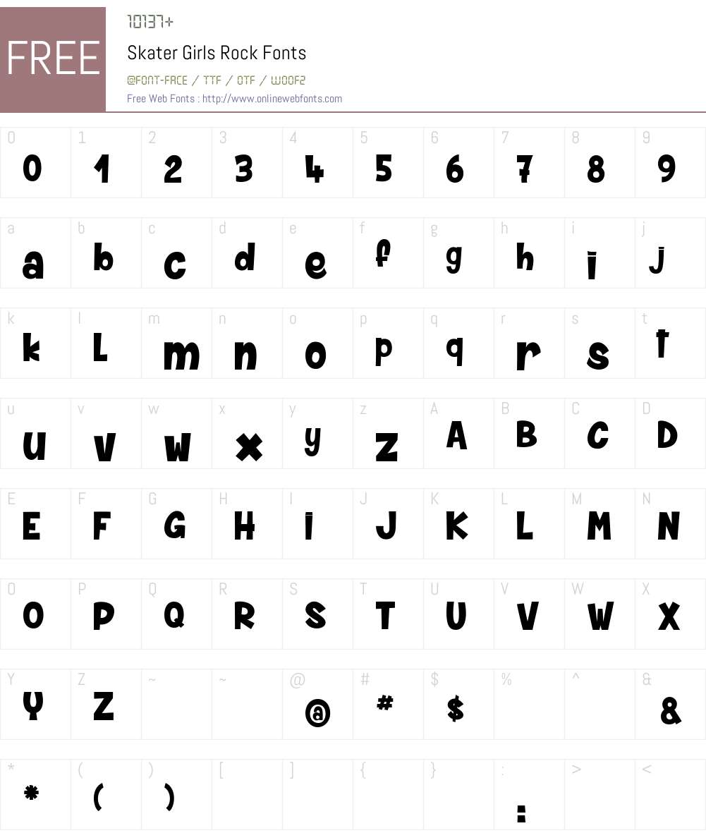 Skater Girls Rock 001.000 Fonts Free Download - OnlineWebFonts.COM