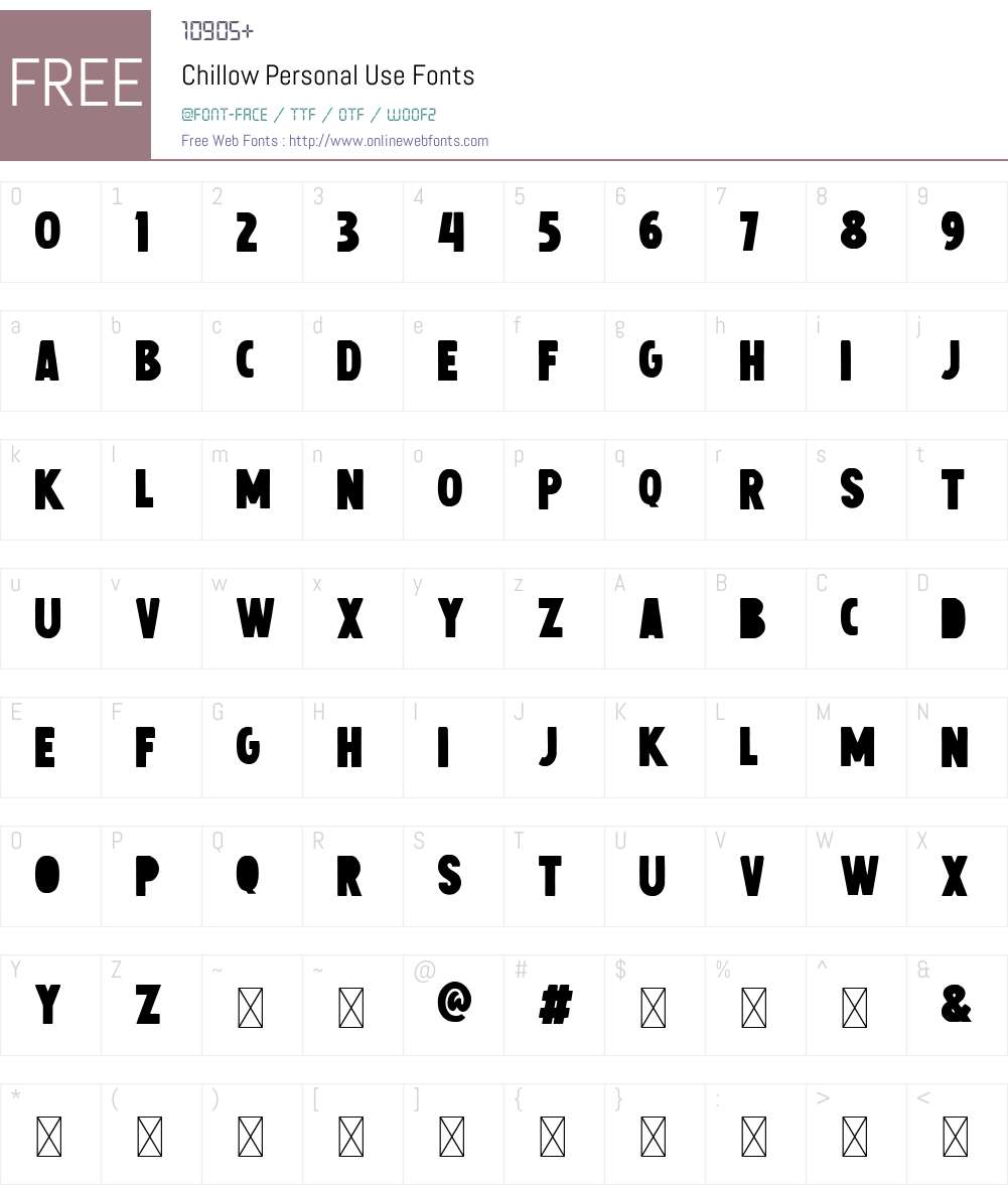 Chillow Personal Use 1.003;Fontself Maker 3.3.0 Fonts Free Download ...