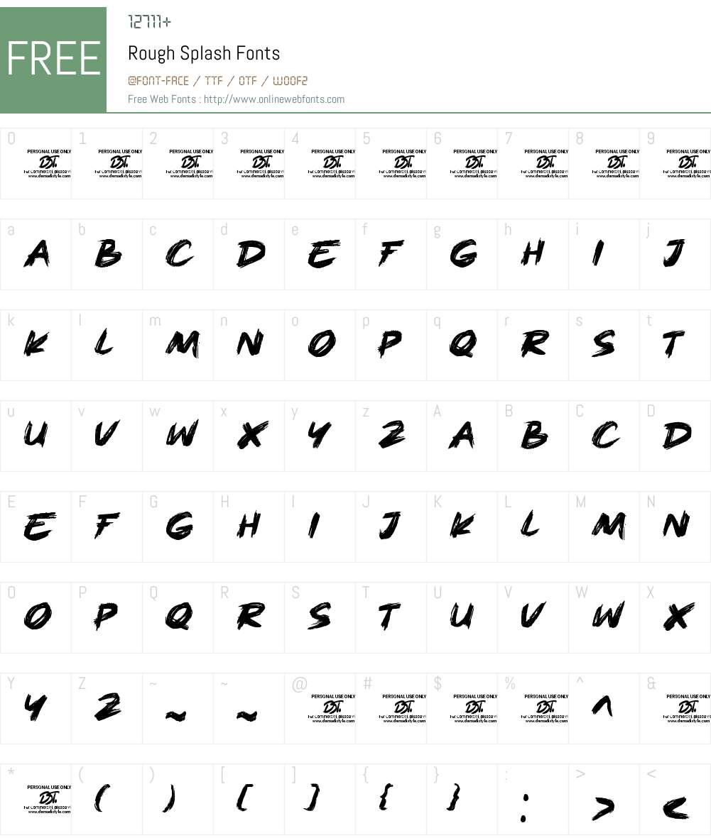 Rough Splash 1.00;December 19, 2023;FontCreator 13.0.0.2683 64-bit Fonts Free Download ...