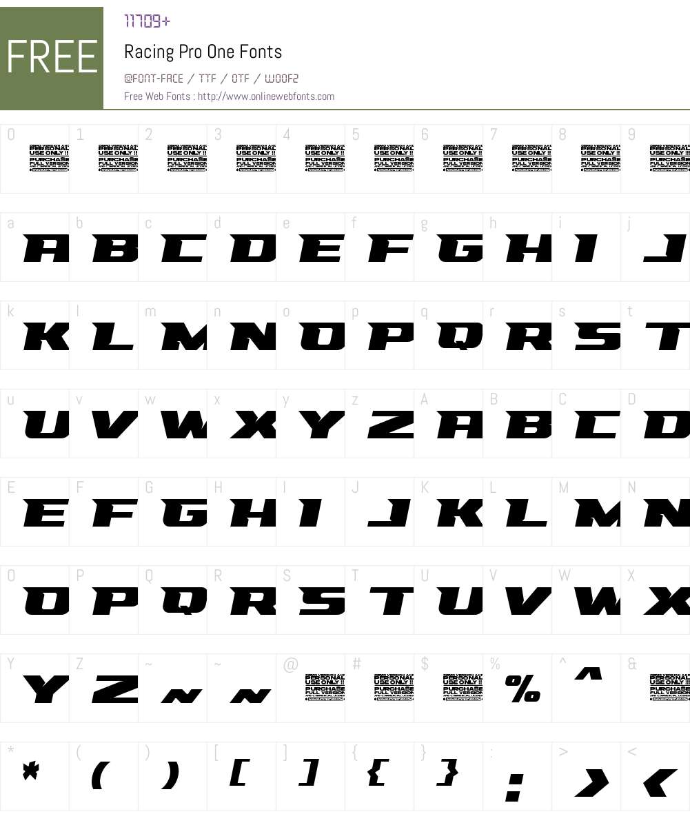 Racing Pro One 1.000;January 4, 2024;FontCreator 15.0.0.2970 64-bit ...