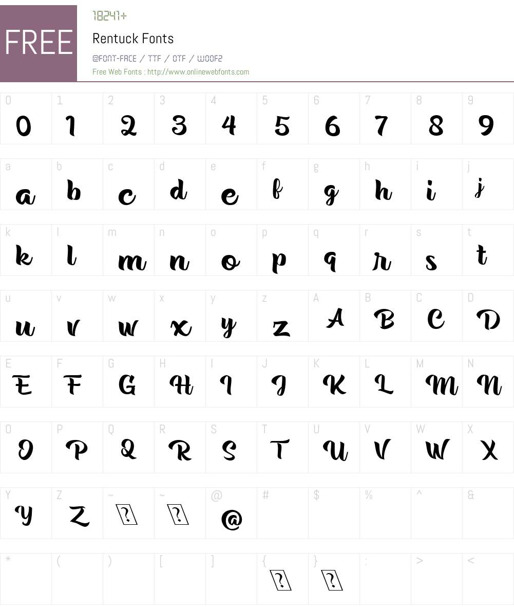 Rentuck 1.00;March 25, 2019;FontCreator 11.5.0.2430 64-bit Fonts Free ...