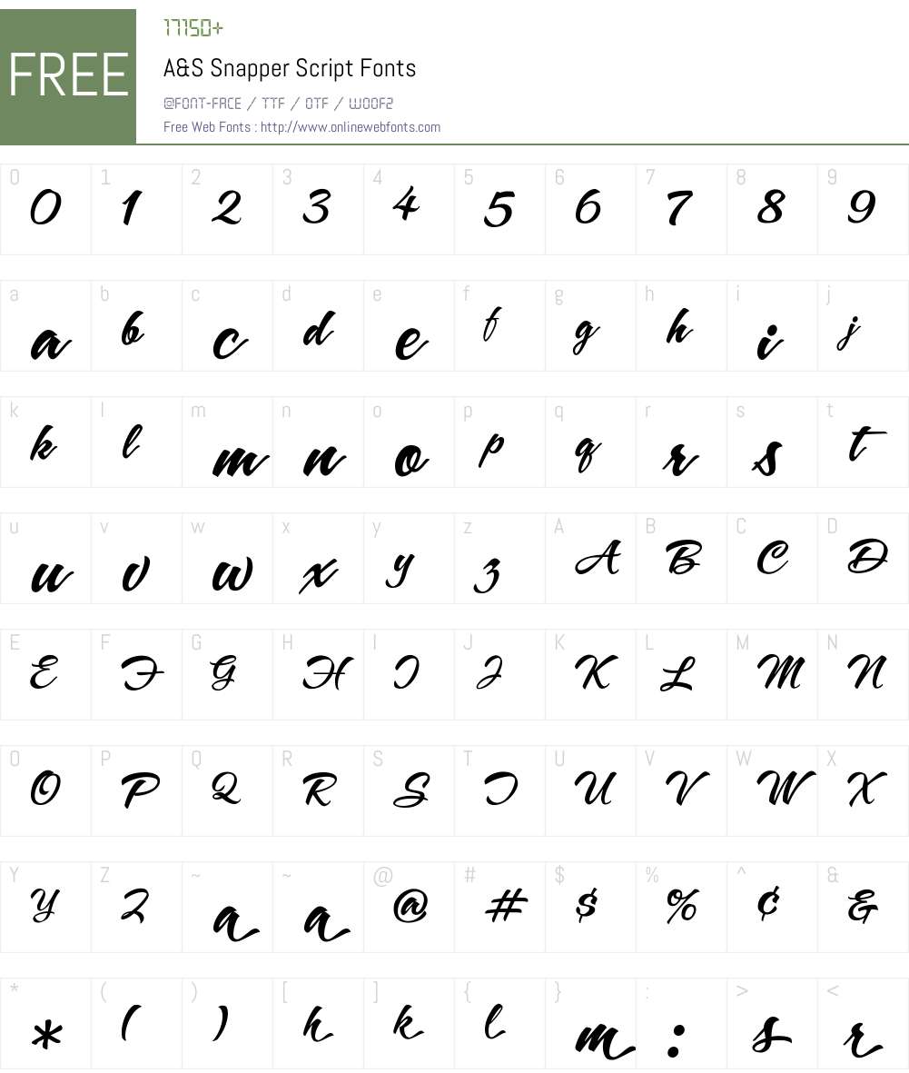 A&S Snapper Script 1.0 www.signfonts.com Fonts Free Download - OnlineWebFonts.COM