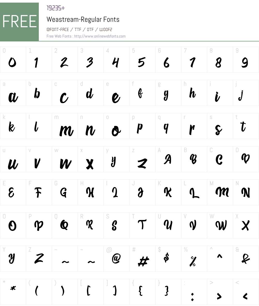 Weastream 1.0 Fonts Free Download - OnlineWebFonts.COM