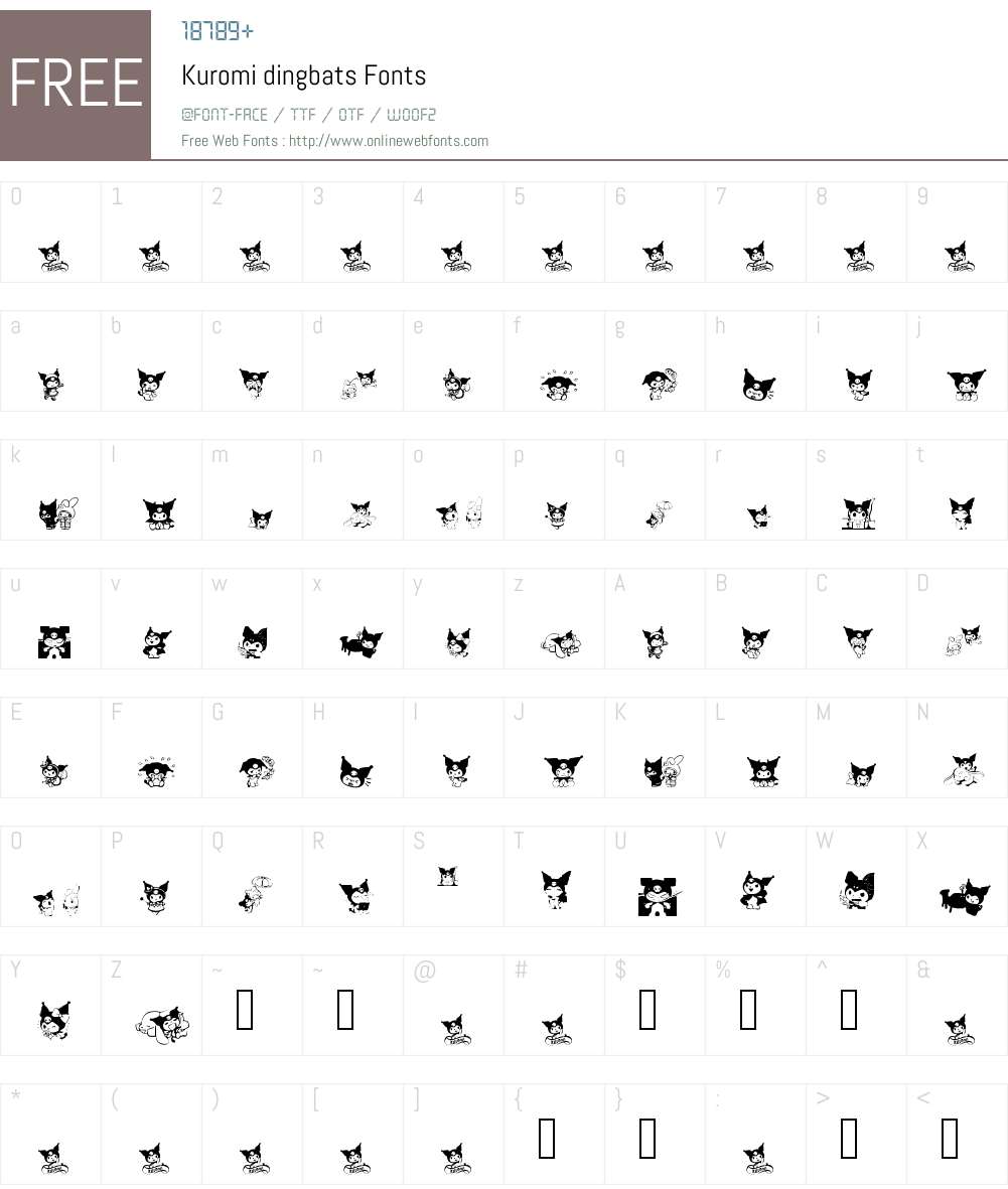 Kuromi dingbats 1.0 Fonts Free Download - OnlineWebFonts.COM