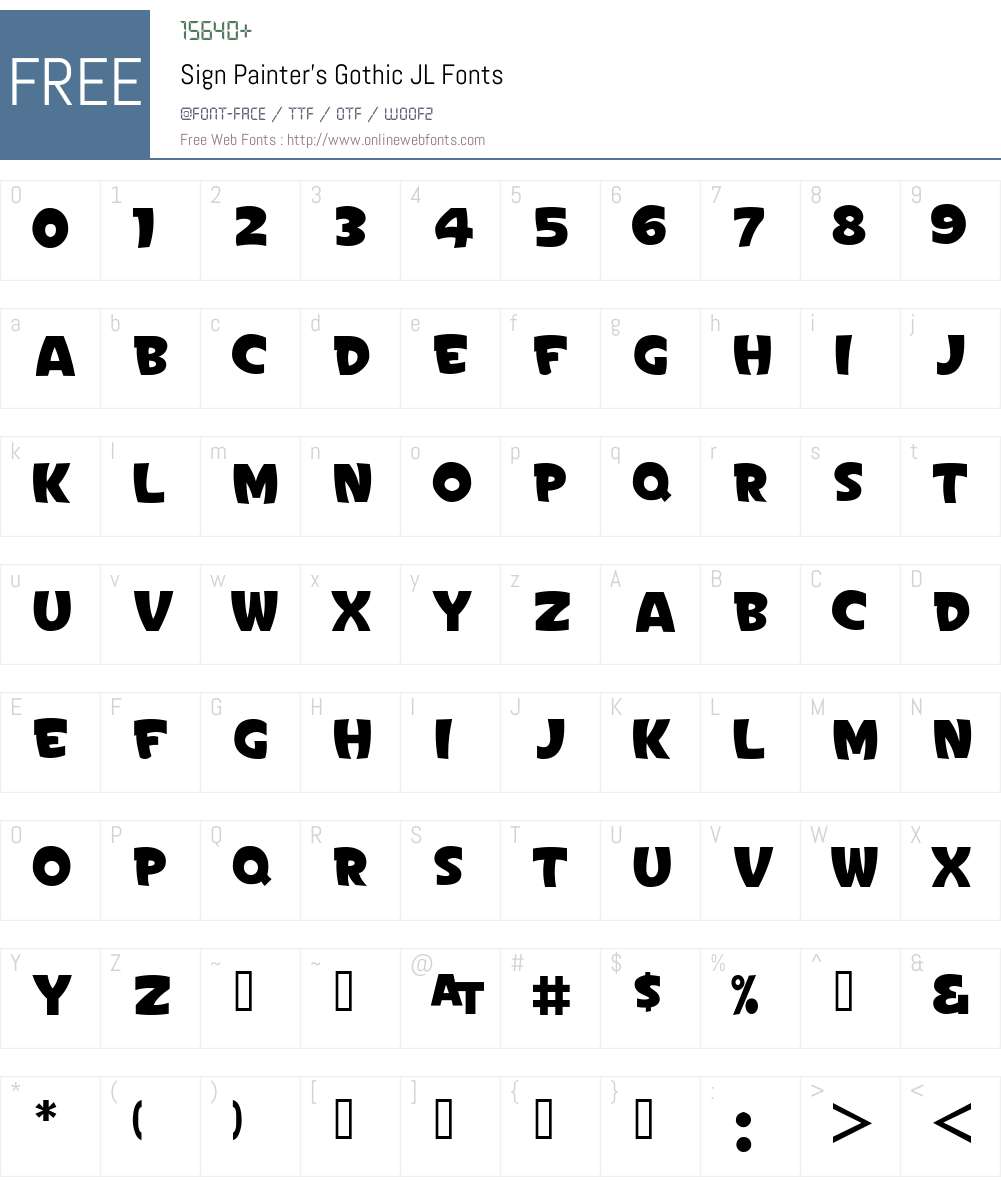 Sign Painter's Gothic JL 1.0 Fonts Free Download - OnlineWebFonts.COM