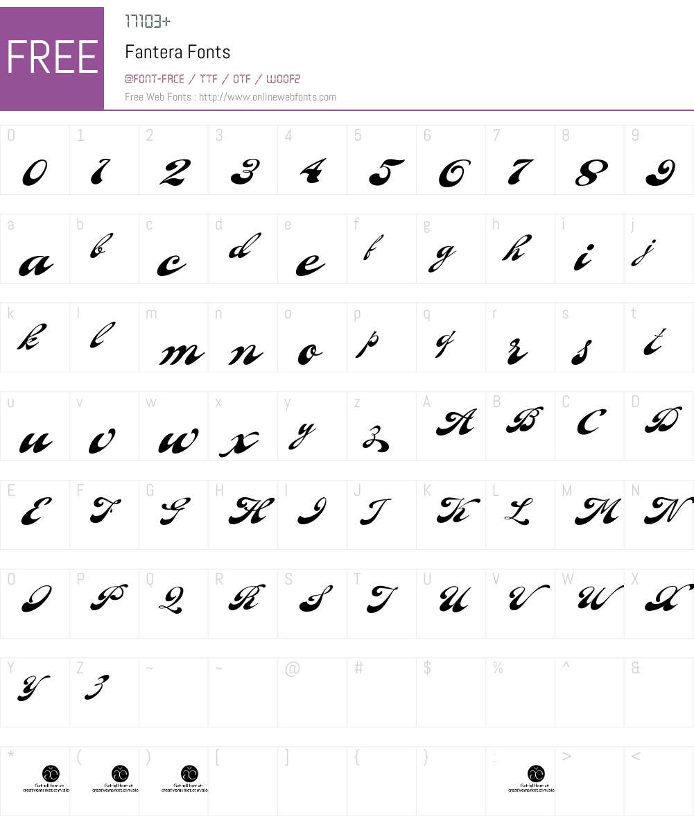 Fantera 1.000 Fonts Free Download - OnlineWebFonts.COM