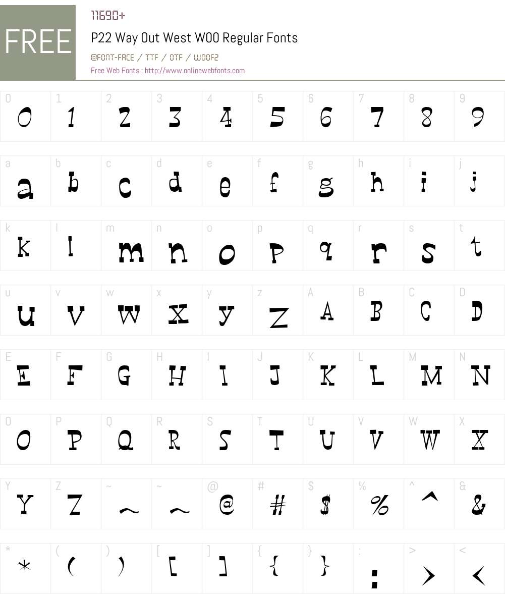 P22 Way Out West W00 Regular 1.00 Fonts Free Download - OnlineWebFonts.COM