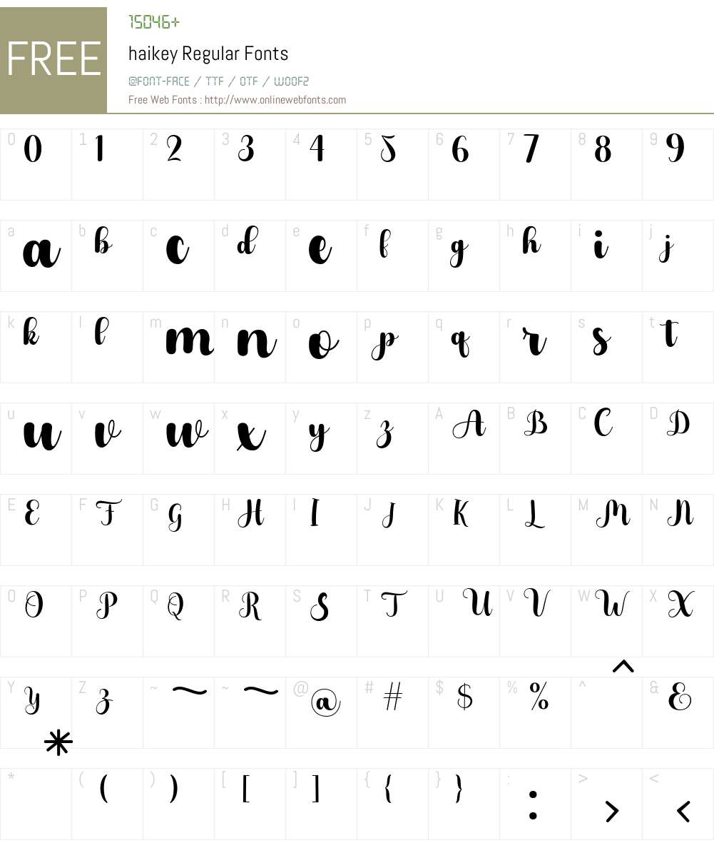 haikey 1.000 Fonts Free Download - OnlineWebFonts.COM