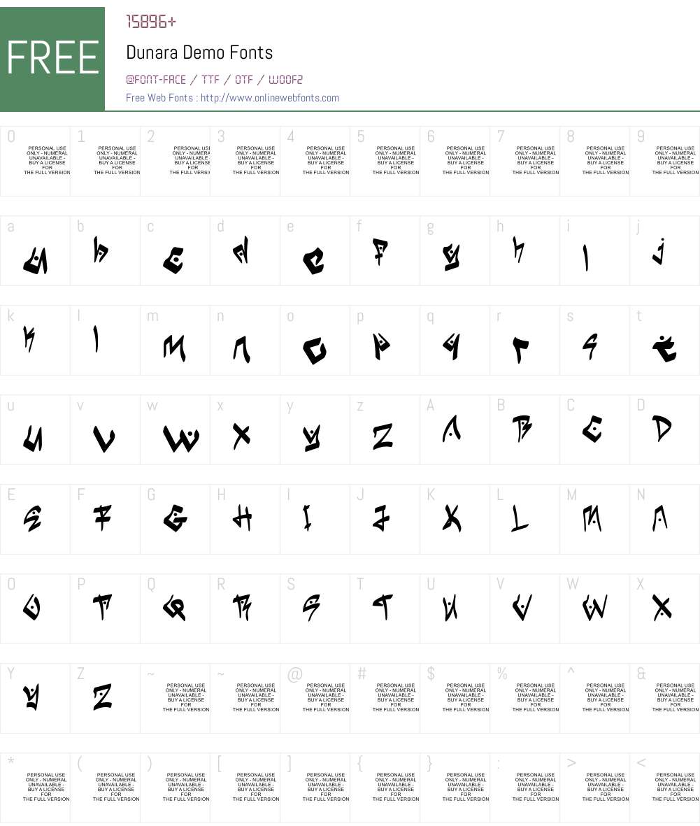 Dunara Demo 1.000 Fonts Free Download - OnlineWebFonts.COM