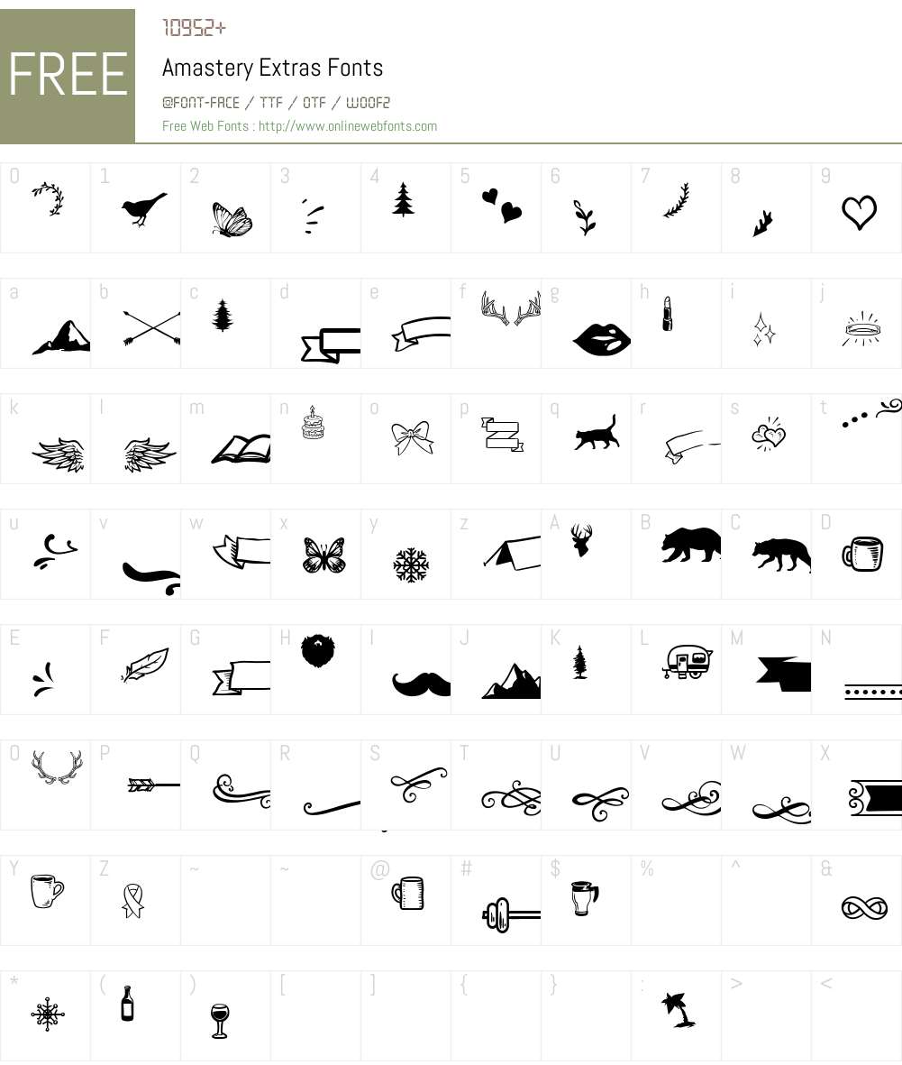 Amastery Extras Fonts Free Download - OnlineWebFonts.COM