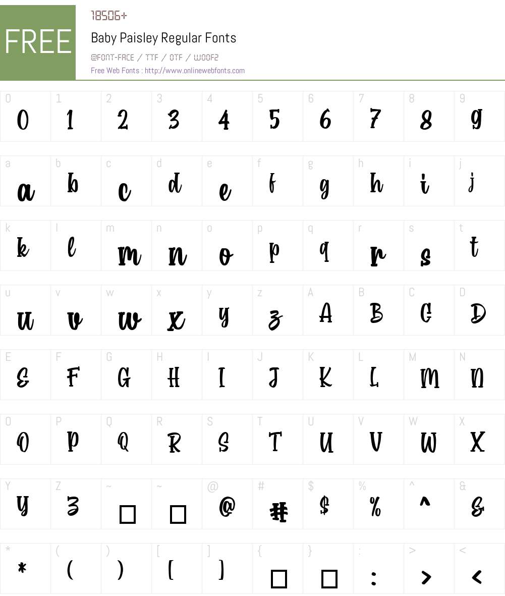 Baby Paisley Regular 001.000 Fonts Free Download - OnlineWebFonts.COM