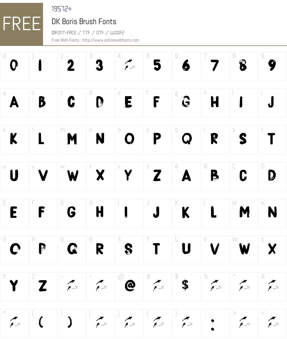 DK Boris Brush 1.000 Fonts Free Download - OnlineWebFonts.COM