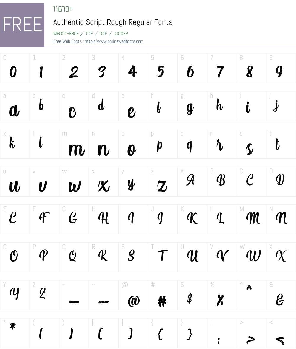 Authentic Script Rough Regular 001.001 Fonts Free Download - OnlineWebFonts.COM