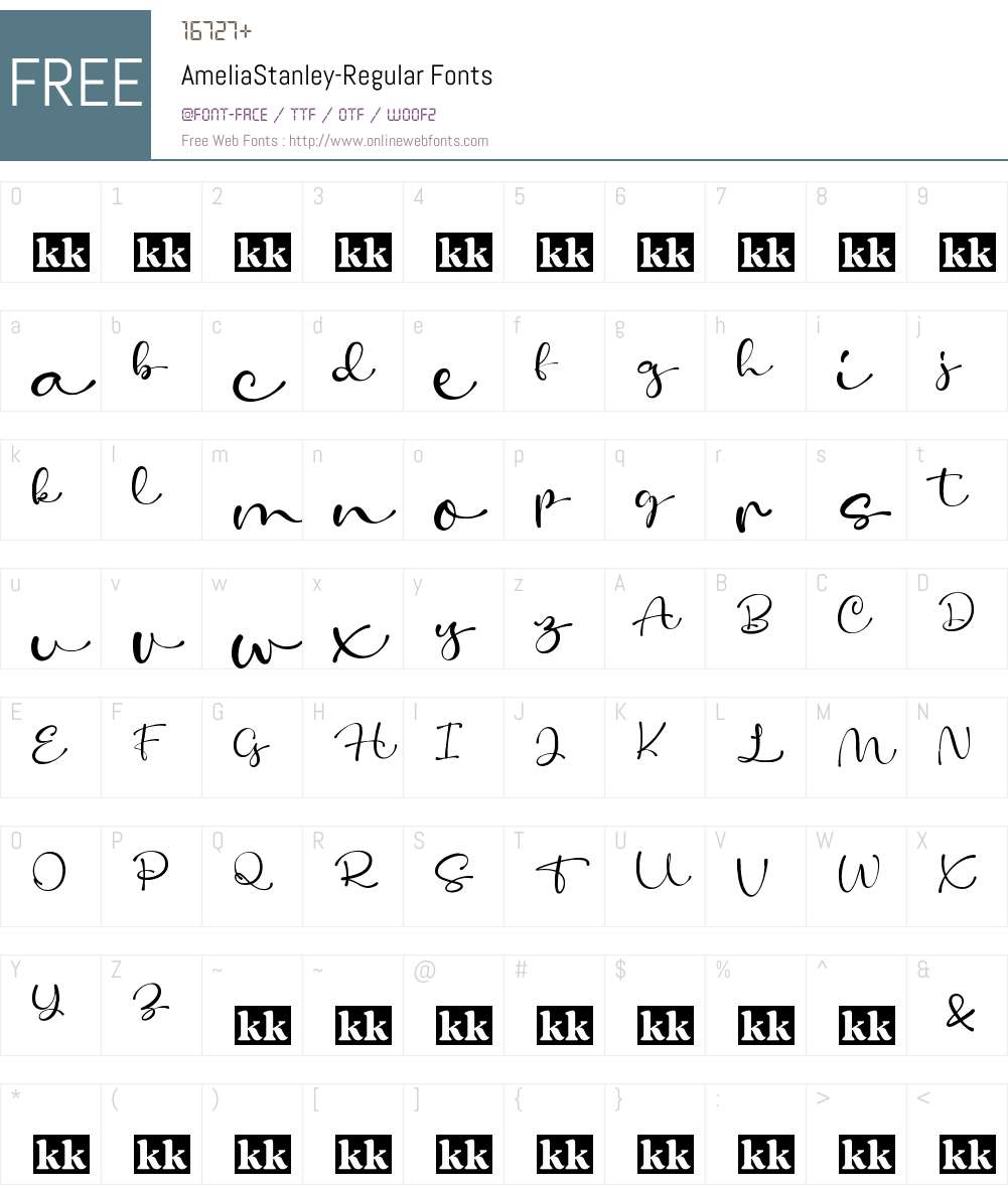 Amelia Stanley 1.000 Fonts Free Download - OnlineWebFonts.COM