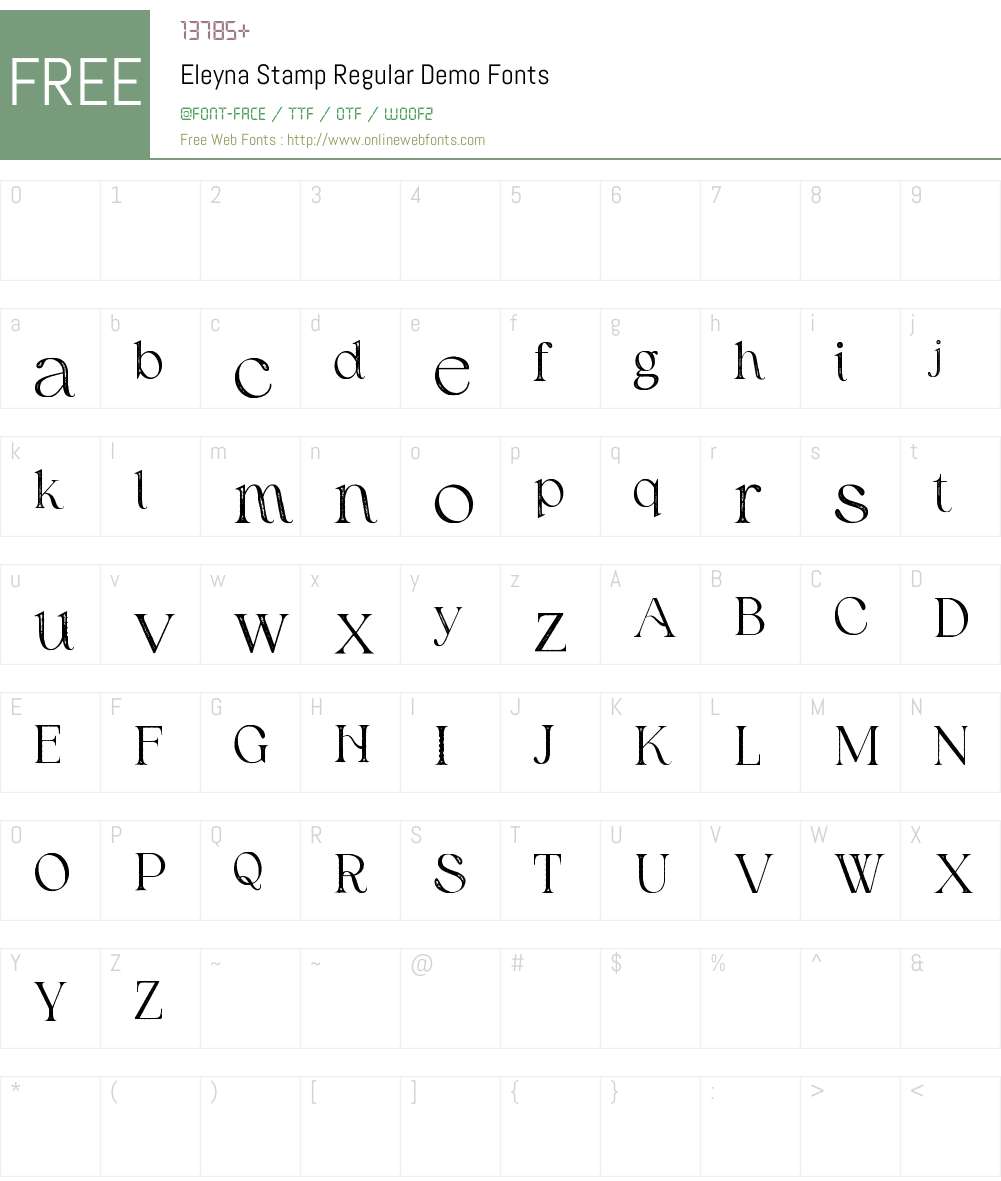 Eleyna Stamp Demo 1.000 Fonts Free Download - OnlineWebFonts.COM